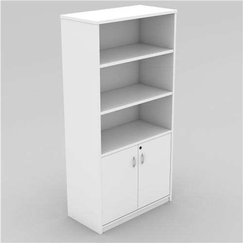 Storage - OM CABINET W900 x D450 x H1800mm White - CJ Office Choice